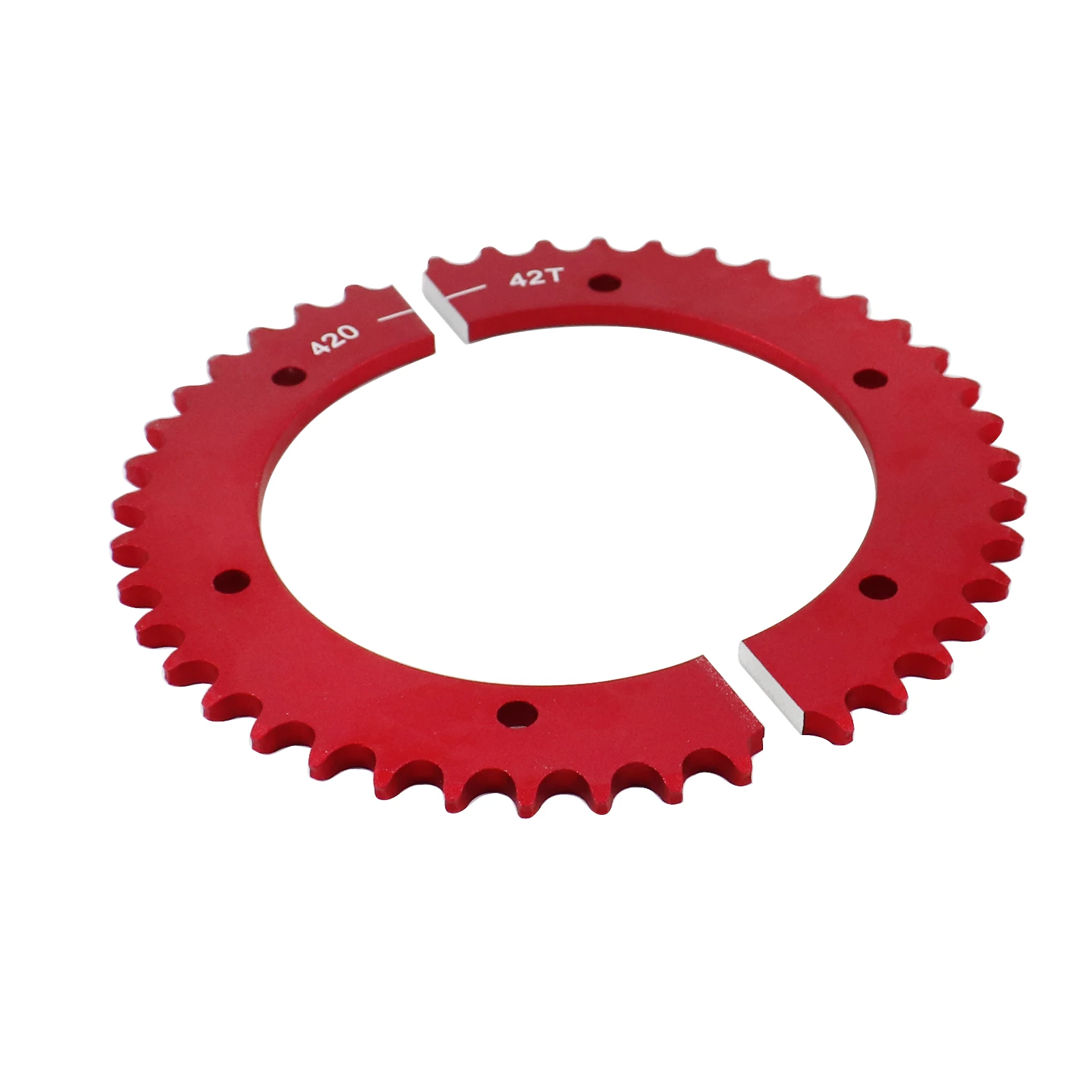 Red-Chain-Wheel-Split-Aluminum-Sprocket-42T-Tooth-420-Chains-Disc-Gear ...