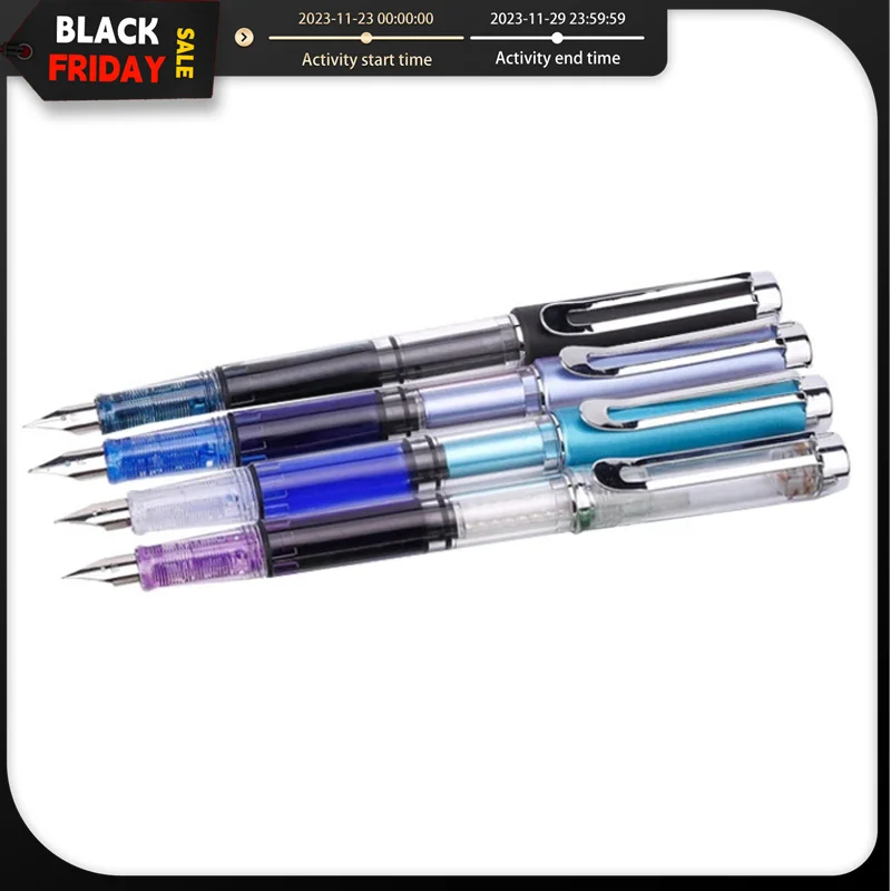 Penbbs-494-Transparent-Piston-Fountain-Pen-Clear-Ink-gift-Pen-F-Nib ...