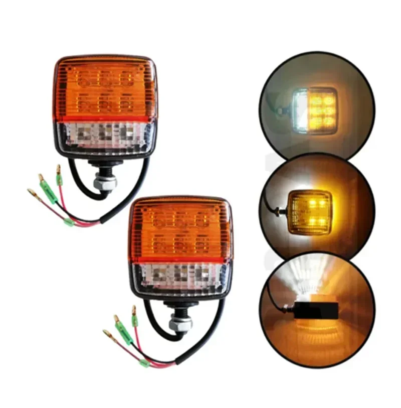 2Pcs LED Forklift Light 12V-80V Tractor Turn Signal Motorcycle ...