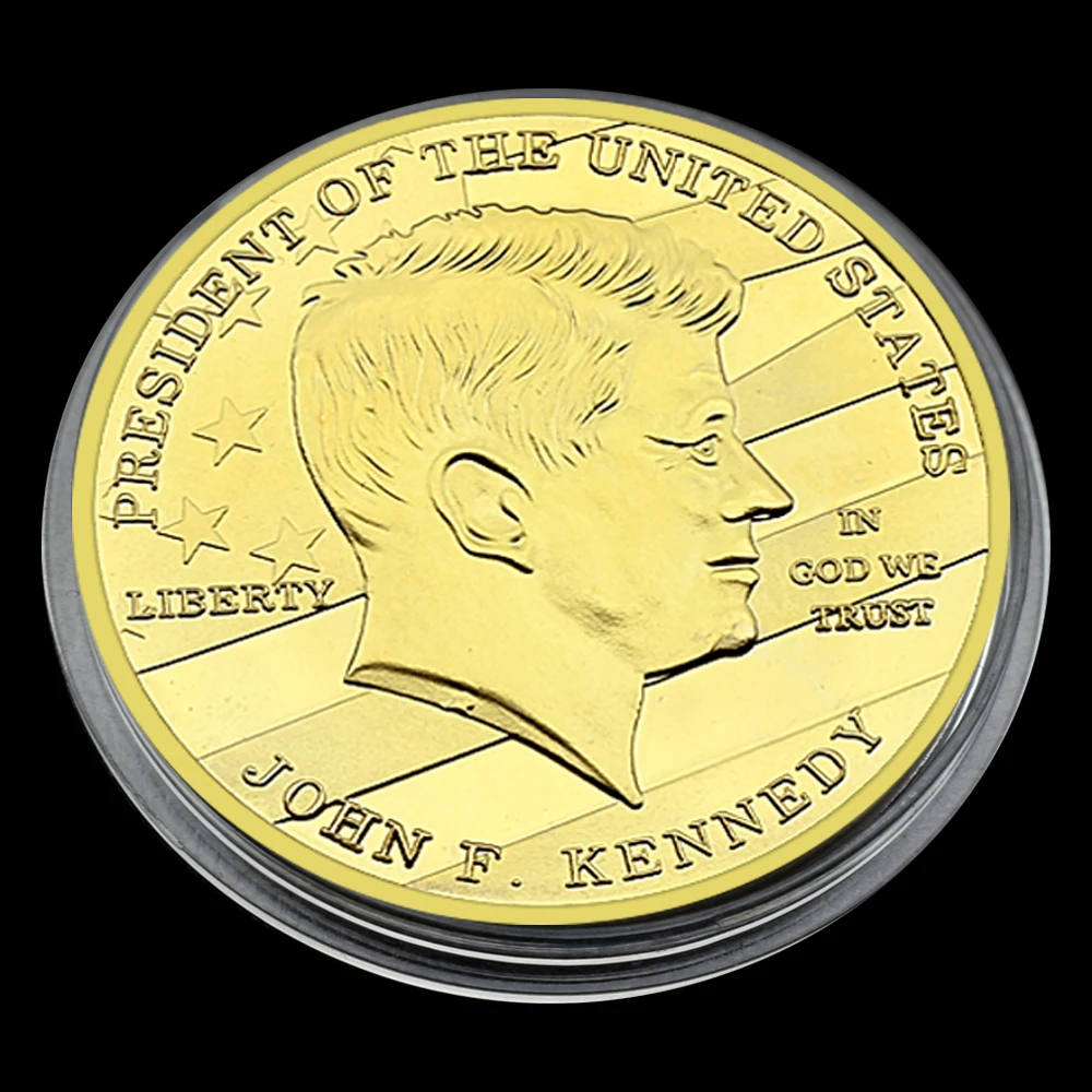 US-President-Kennedy-Commemorative-Coin-Gold-Plated-Coin-for-Collection ...
