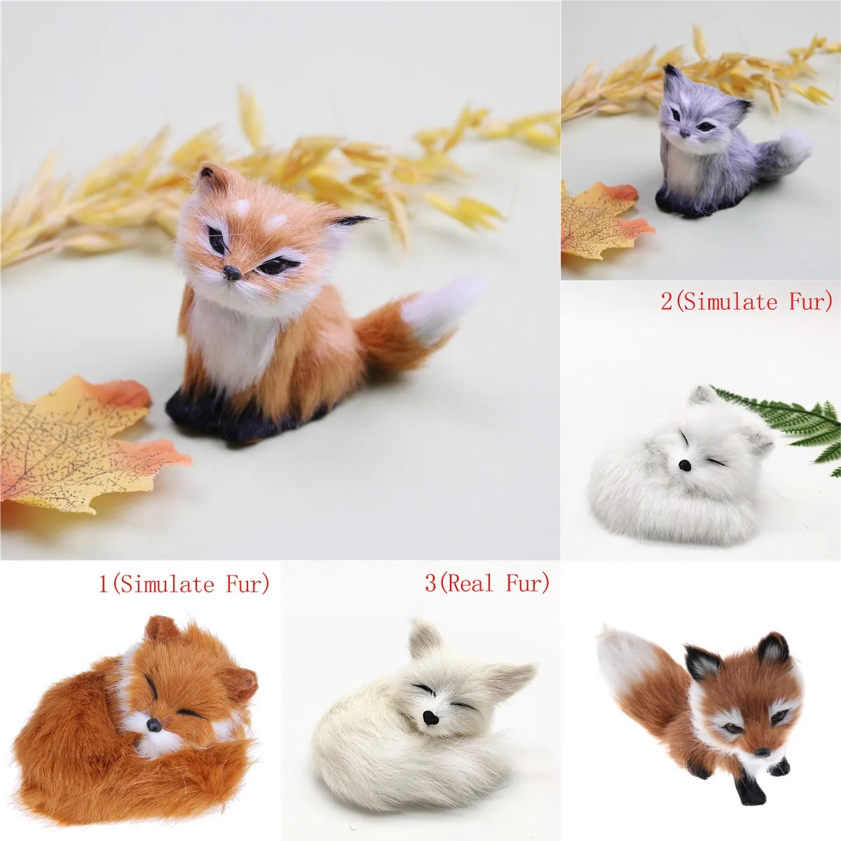 1PCS Simulation Mini Pocket Toy Cute Artificial Animal Small Rabbit Fox ...