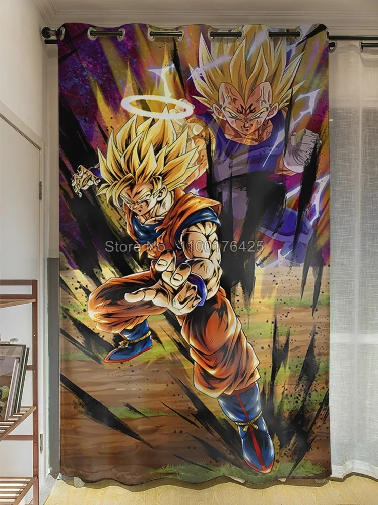 Polyester-Thermal-Insulated-Dragon-Ball-Goku-Blackout-Curtains-Shading ...