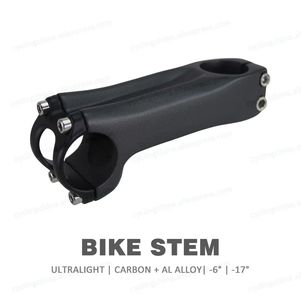 NoLogo-Carbon-Body-Aluminum-Alloy-Clamp-Bike-Stem-Negative-6-17-Degree ...