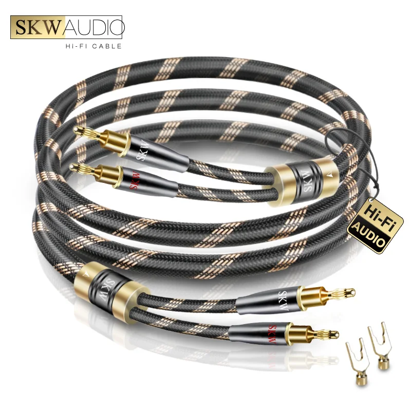 Skw Hi-fi Audiophile Audio Speaker Cable Occ Conductor Speaker Cord 24k ...