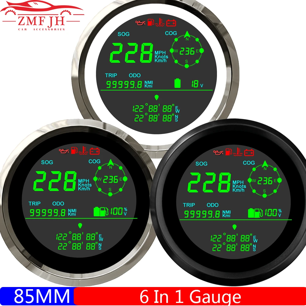 Nova Digital GPS Velocímetro LCD Speed Gauge TRIP ODO COG Nível de Combustível Voltímetro Sinal ...