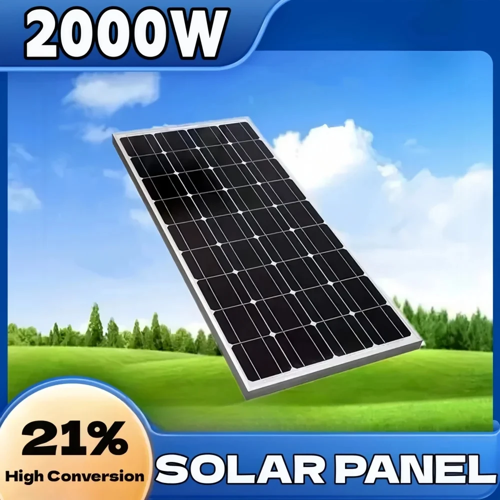 2000W-Glass-Rigid-Solar-Panel-18V-High-Efficiency-Waterproof ...