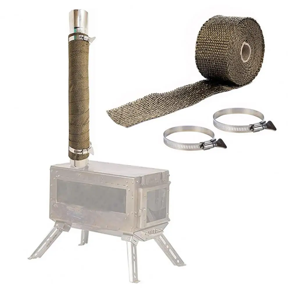 Fireproof-Ribbon-with-2-Clamps-Adjustable-Exhaust-Insulation-Wrapping ...
