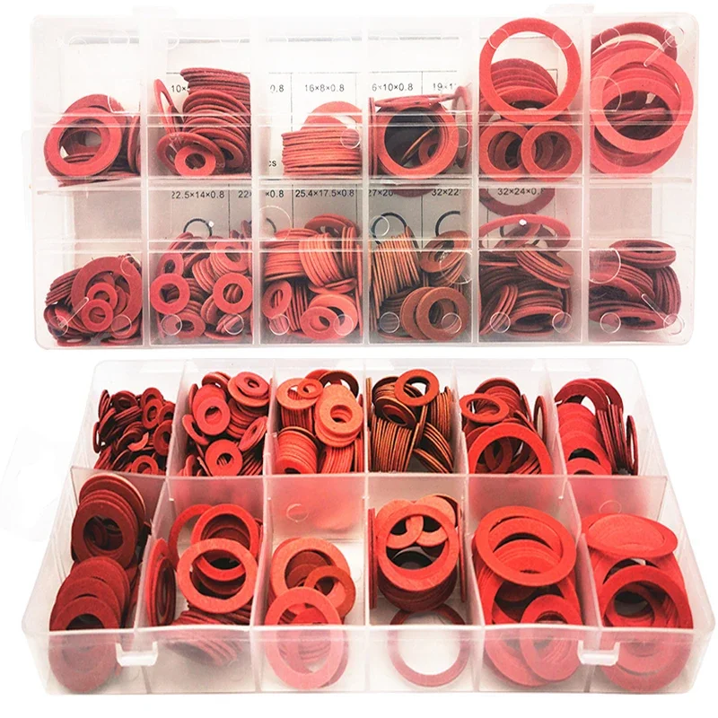 600pcs-Red-Steel-Paper-Fiber-Insulating-Flat-Washer-M10-M12-M16-M20-M22 ...