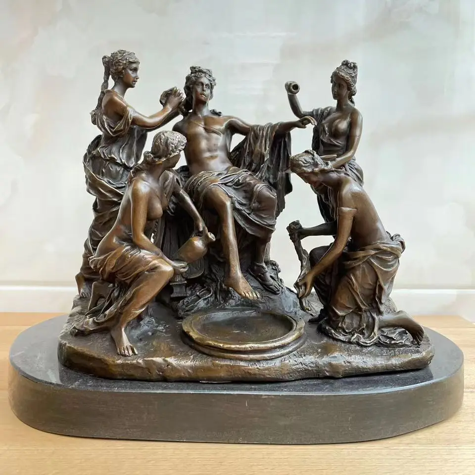 Bronze-Greek-God-Apollo-Bathing-Statue-Antique-Sculpture-Classy-Detailed-Collectible-Figurine ...