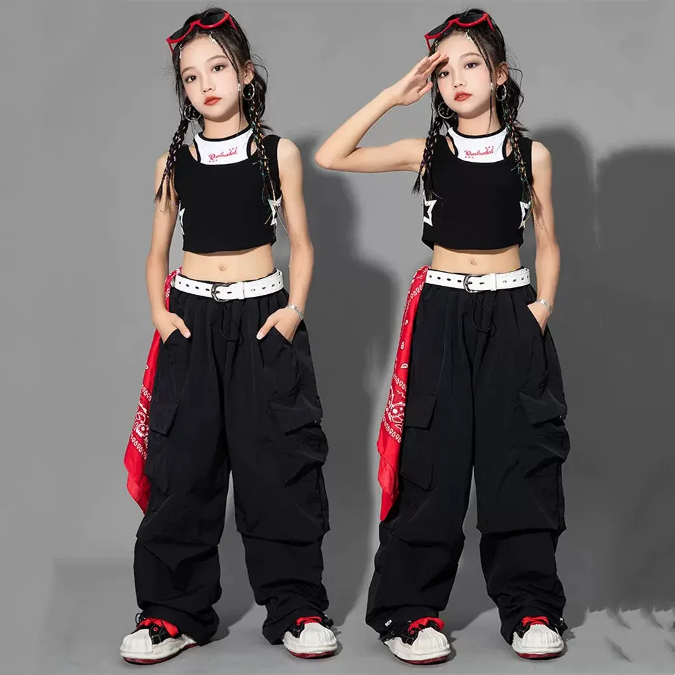 5 14Y Kids Hip Hop Joggers Pants Girls Cargo Pants Teenage Straight Trousers High Waist Vintage Casual Streetwear Baggy Pants AliExpress