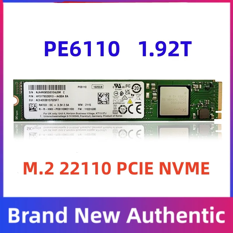 New Original PE3110 PE4010 PE6010 960G PE6110 1.92T NVME M. 2 PCIE 22110 Solid State Drive SSD ...