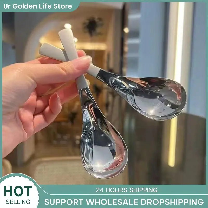 5pcs-Stainless-Steel-Spoon-High-Quality-Surface-Household-Spoon-Long ...