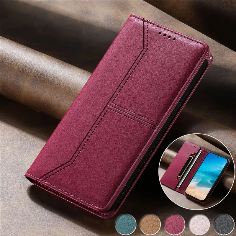 Luxury Magnetic Flip Leather Phone Case For Realme C85 Pro C75 C61 C63 ...