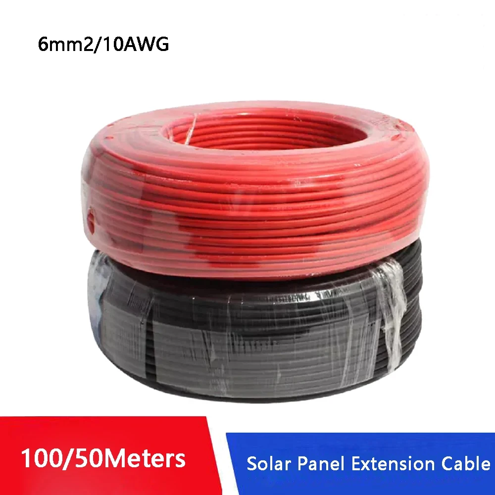 100-50meters-Solar-Panel-Extension-Cable-TUV-6-mm2-10-AWG-Tinned-Copper ...