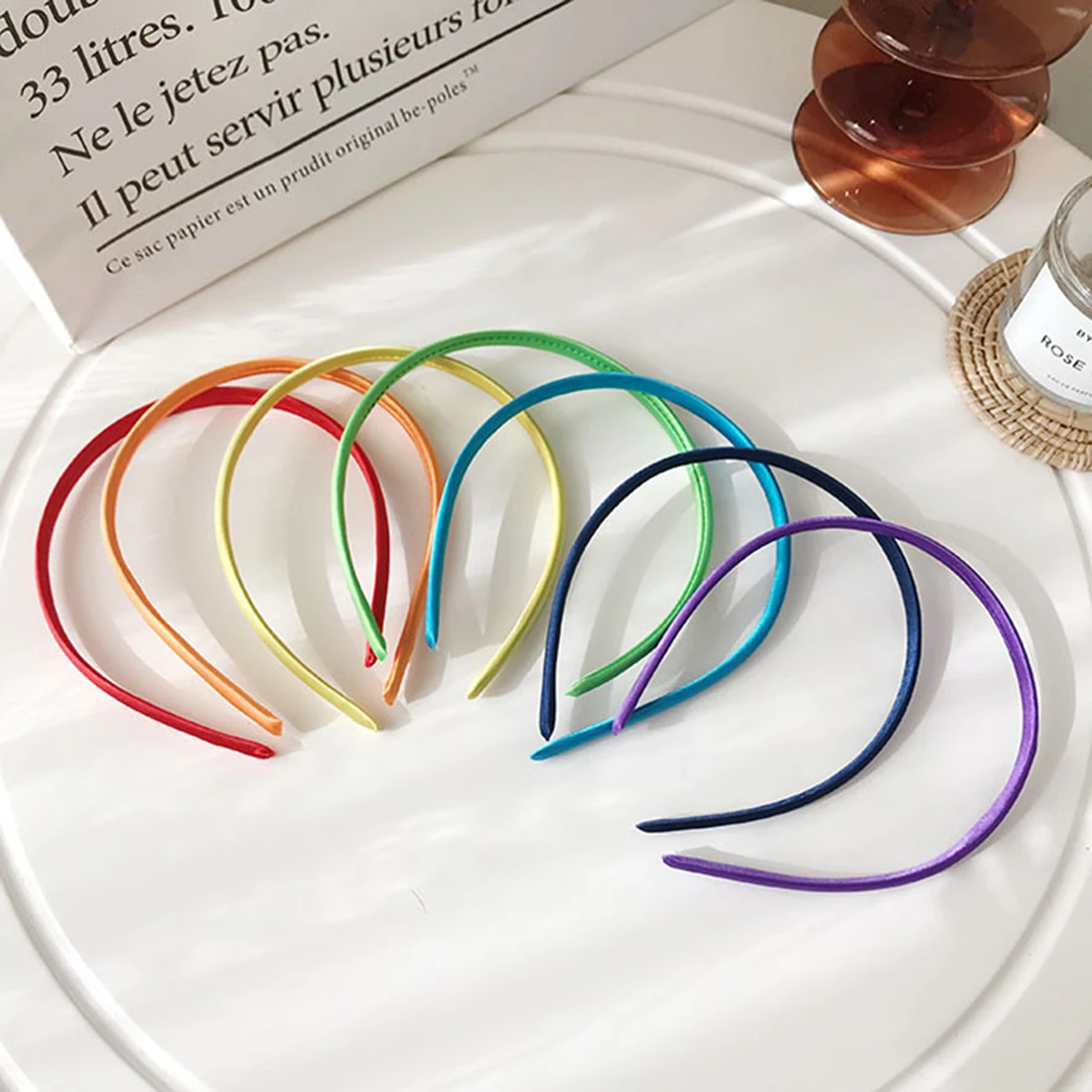 Candy-Color-Hair-Band-Women-Plastic-Elegant-Solid-Color-Thin-Edge ...