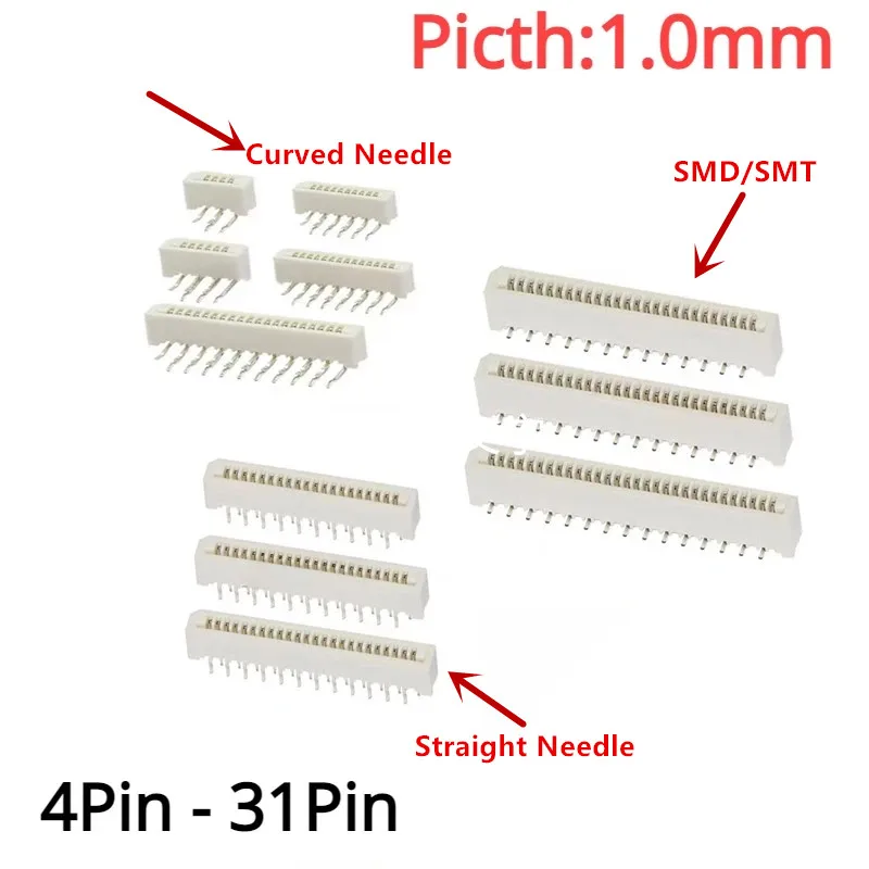 10Pcs-1-0mm-FPC-FFC-Connector-LCD-Flexible-Flat-Cable-Socket-Double-Row ...
