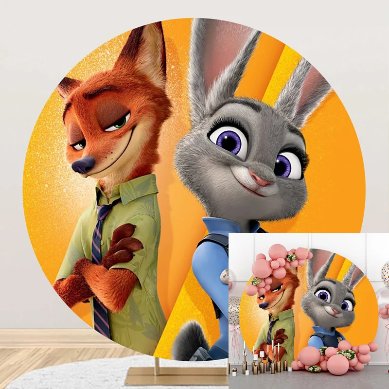 Circle-Background-Zootopia-Rabbit-Sheriff-Zootropolis-Birthday-Party ...