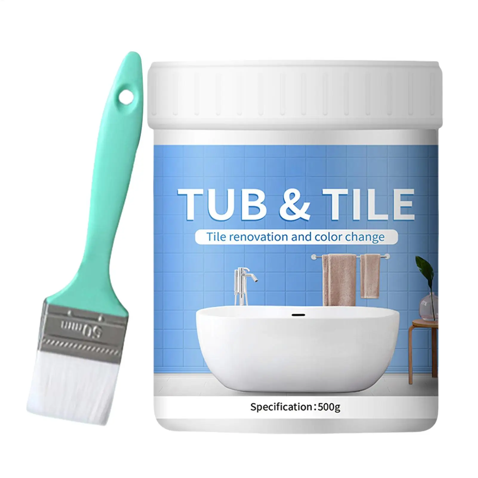500g Bathroom Tile Paint Kit Quick-Dry Shower Tile Refinishing Set ...