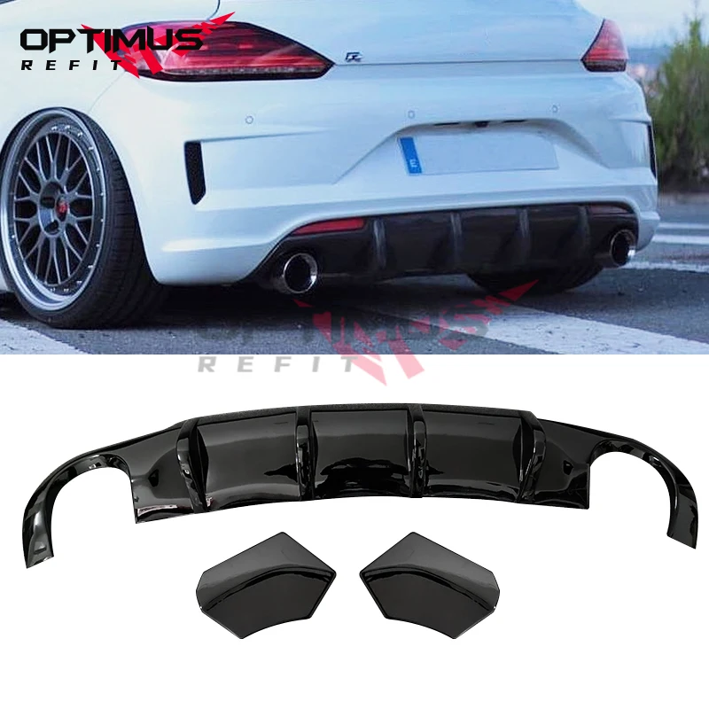 Car-Rear-Diffuser-Lip-Bumper-Spoiler-Plastic-Body-Kit-For-Volkswagen-VW ...