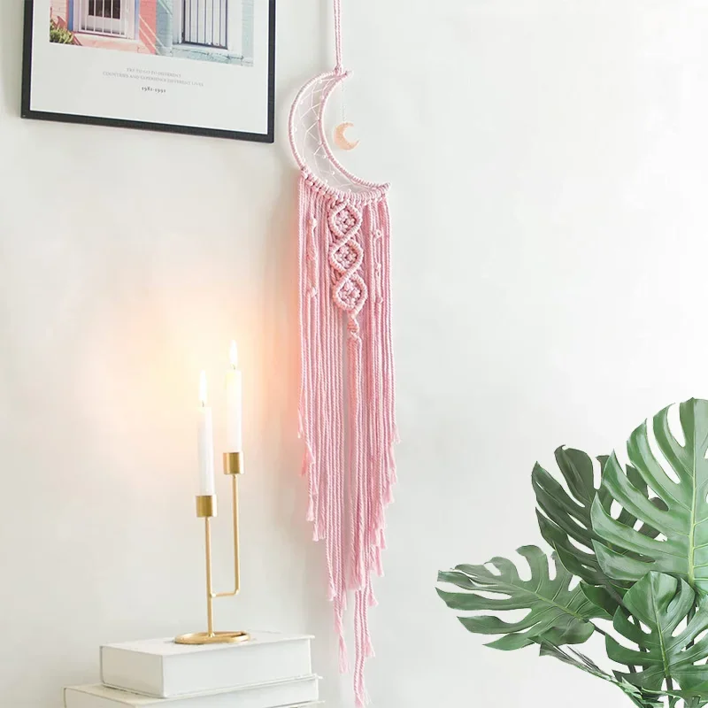 Bohemian Moon Dream Catcher With Light or Without Light,Tassel Macrame ...
