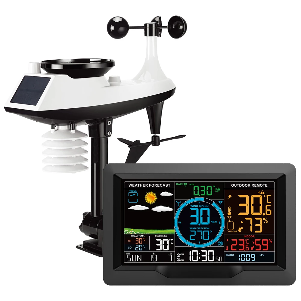 FJ3390A Professional Weather Station Temperature, Humidity, Wind Speed ...