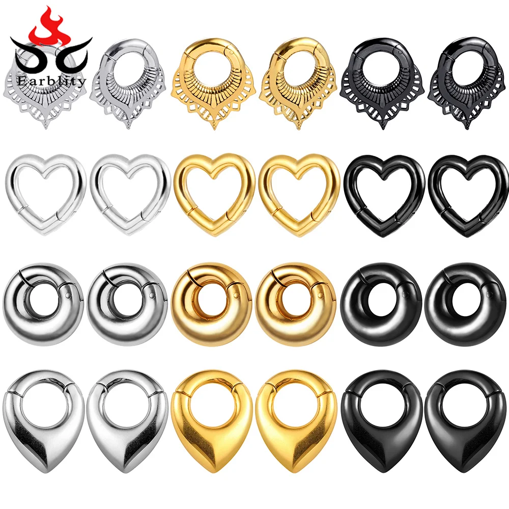 Earblity-2PCS-Heart-Ear-Weights-Stainless-Steel-Ear-Hangers ...