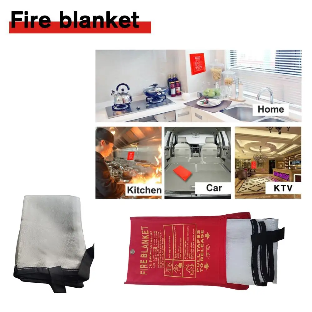 1-2M-Fire-Blanket-Fire-Flame-Retardant-Emergency-Survival-Shelter-Fire ...