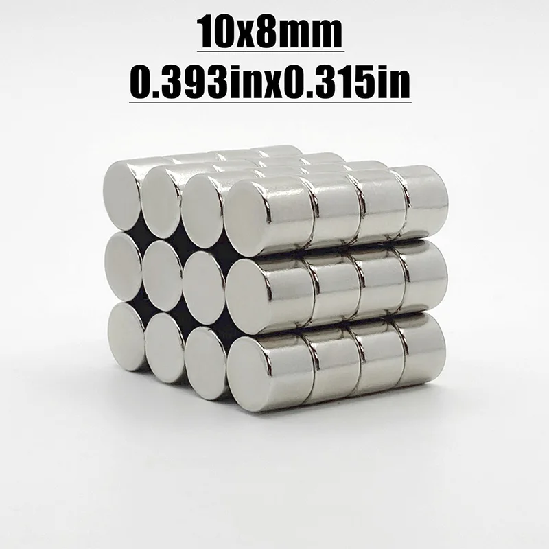 2-5-10-20-50-100Pcs-10x8-Round-Powerful-Magnets-10x8mm-Sheet-Neodymium ...