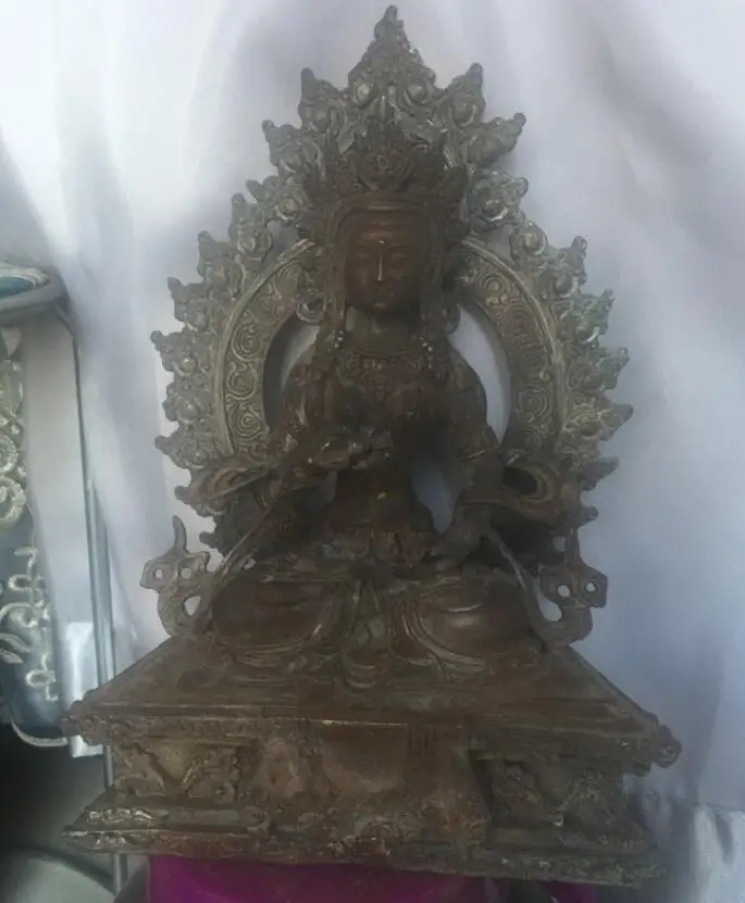 Tallado de cobre rojo de 10 pulgadas, estatua de Buda vajra Vajrasattva ...