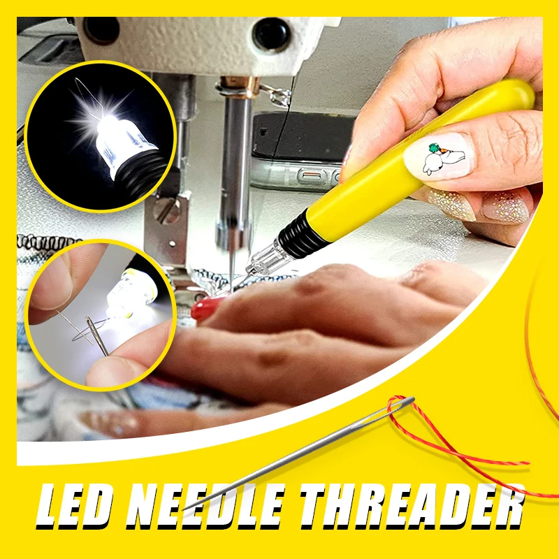 Lighted-Needle-Threader-Sewing-Thread-Home-Hand-Machine-Device-Quickly ...