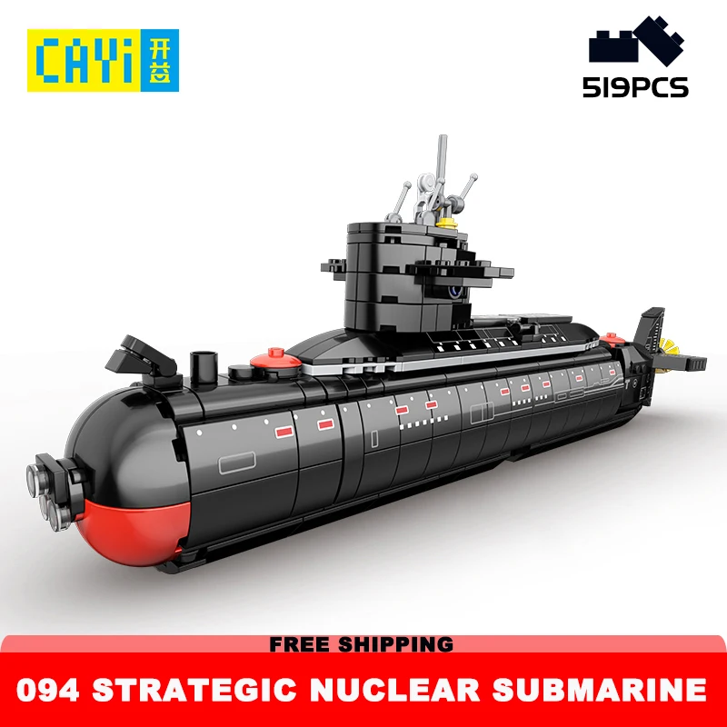O Tipo 094 Estratégico Nuclear Submarino Building Blocks MOC Bricks DIY ...