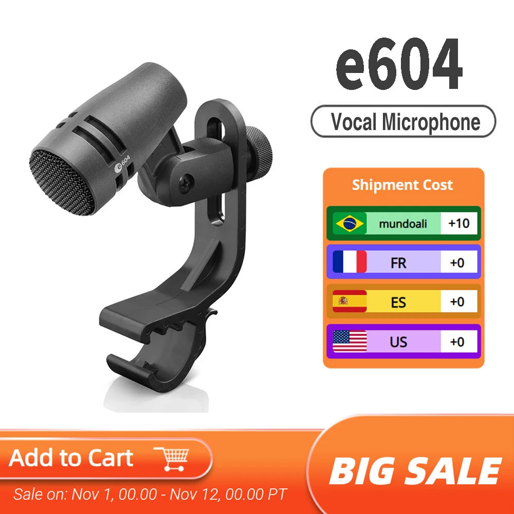 Free shipping! E604 E 604 tom snare Evolution Series cardioid instrument drum microphone with ...