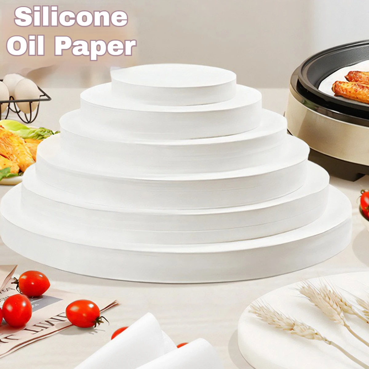 100pcs-Round-Silicone-Oil-Paper-Hamburger-Blotting-Oil-Paper-Barbecue ...