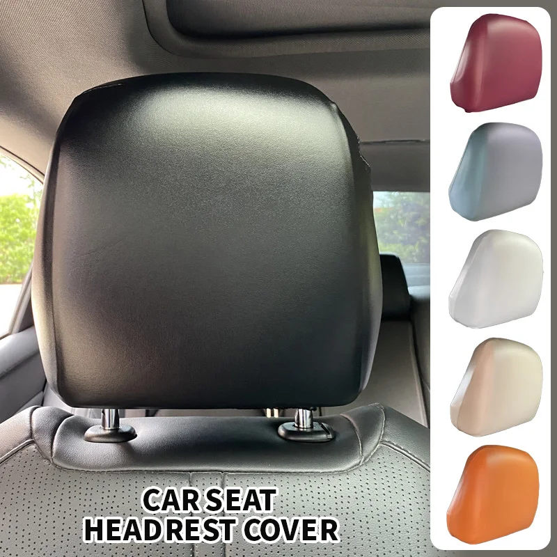 Waterproof-PU-Leather-Car-Headrest-Cover-Universal-Elastic-Auto ...