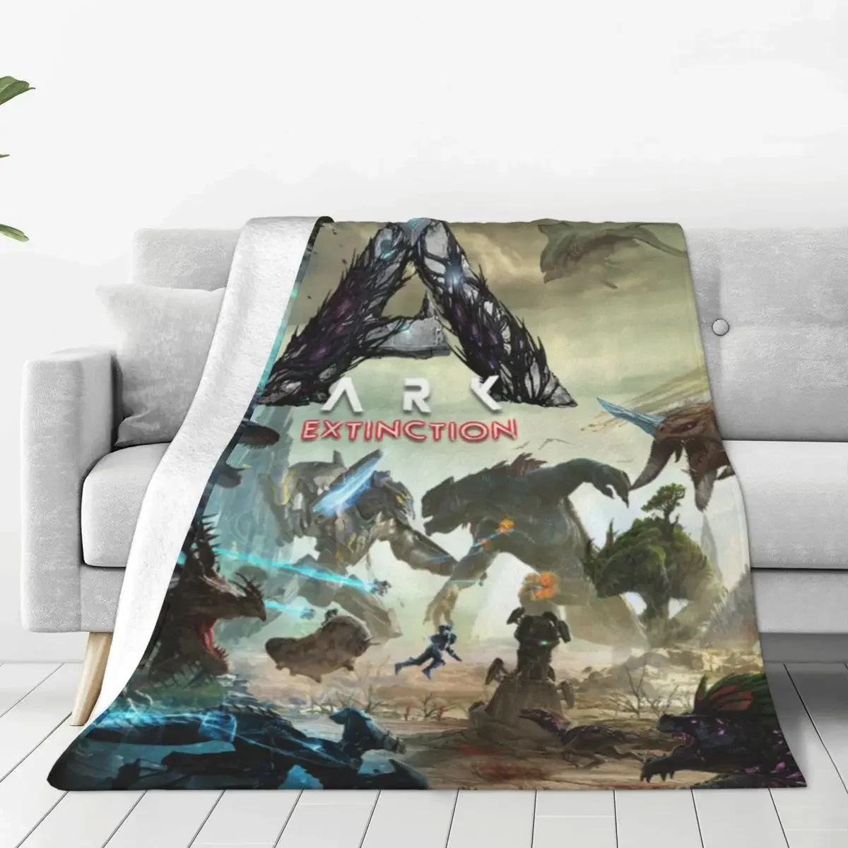 A-Ark Extinction Flannel Blanket Survival Evolved Game Super Warm Throw ...