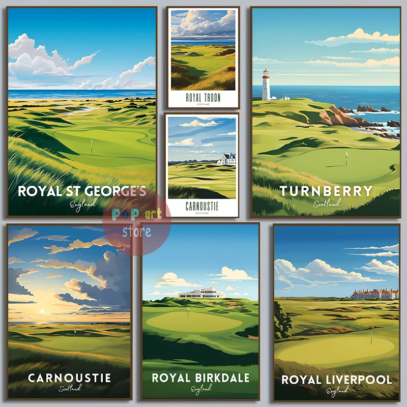 British Golf Prints Golf Art Poster Canvas Printing St Andrews Royal ...