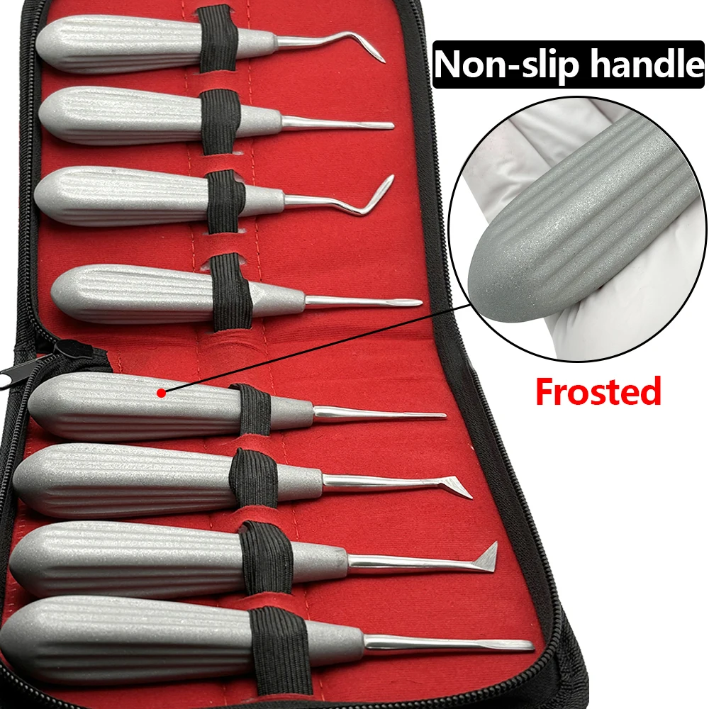 8Pcs-Frosted-Dental-Elevator-Frosted-Non-Slip-Handle-Dental-Luxating ...