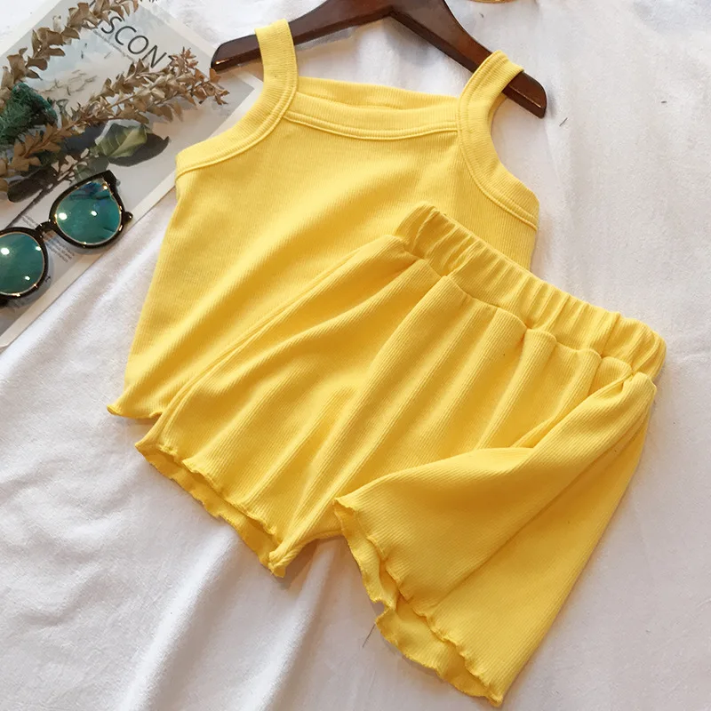 Summer Lovely Toddler Baby Girls Clothes Sets Korean Version Solid ...