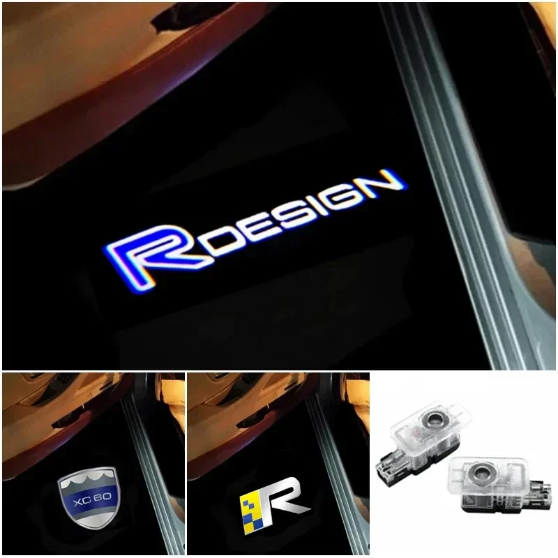 2Pcs LED R Design Logo Emblem Car Door Welcome Lights Laser Projector ...