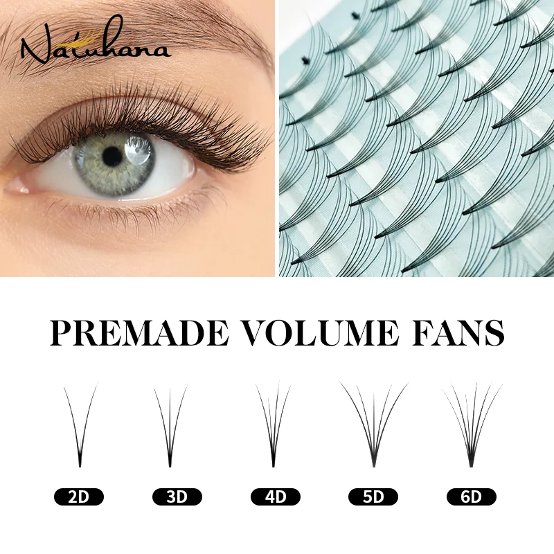 Natuhana 2d 3d 4d 5d 6d Pre Made Russian Volume Fan Eyelash Extension ...