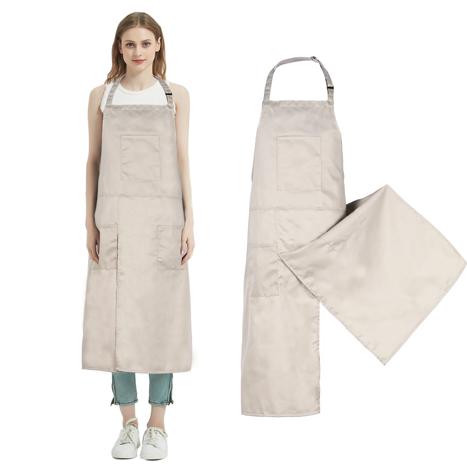 Pottery-Split-Leg-Apron-Long-Making-Ceramic-Apron-with-3-Pockets-for ...