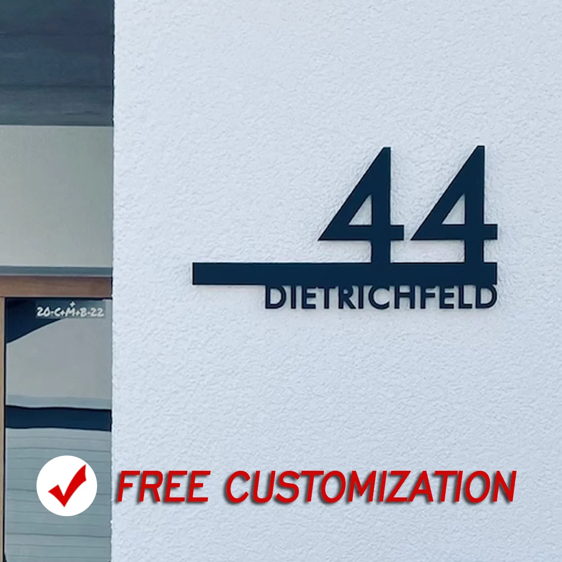 Custom House Number Acrylic&Wooden Door Sign Modern House Number Home ...