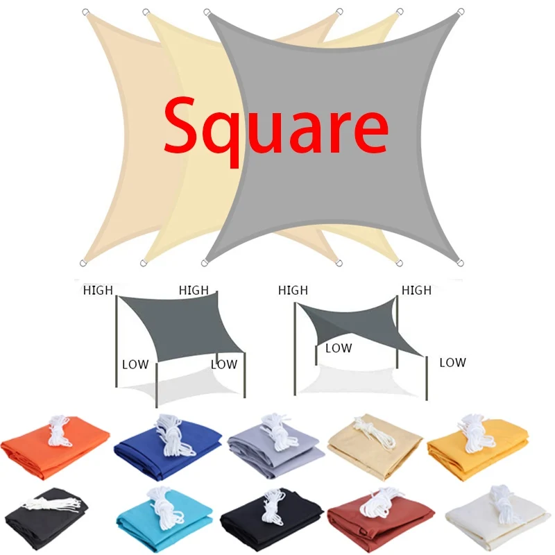 Square-Waterproof-Sunshade-Sail-300D-Garden-Swimming-Pool-Cover-Sun ...