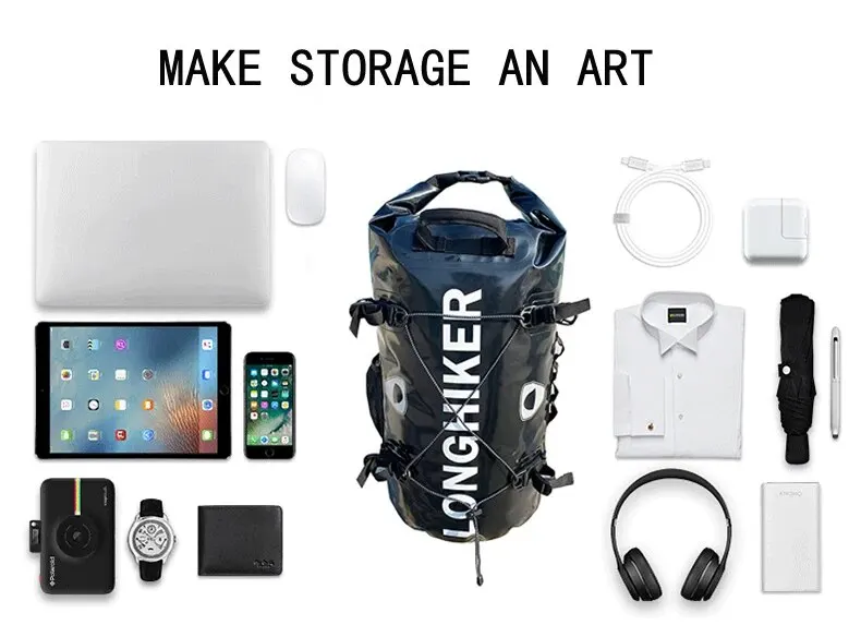 30L Outdoor Waterproof Backpack River Rafting Fishing Caving Tour ...