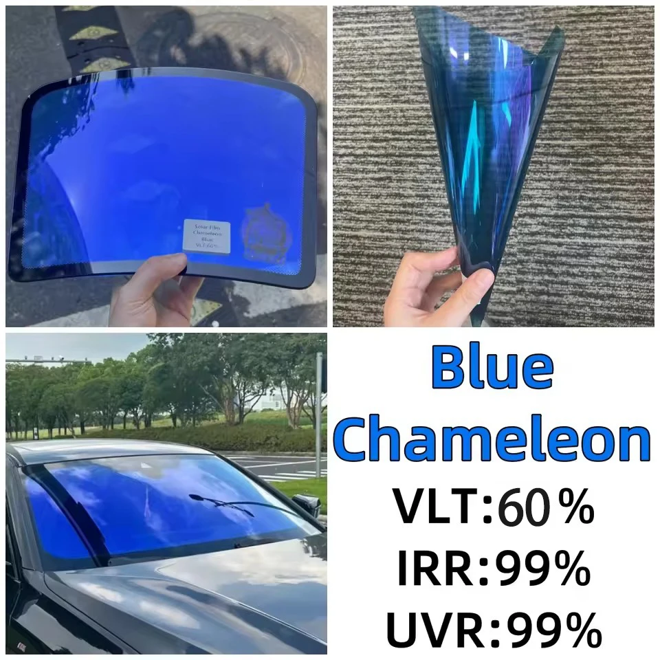 Width50/76/100cm 60% Blue Chameleon Film Car Window Color Chanage Tint ...