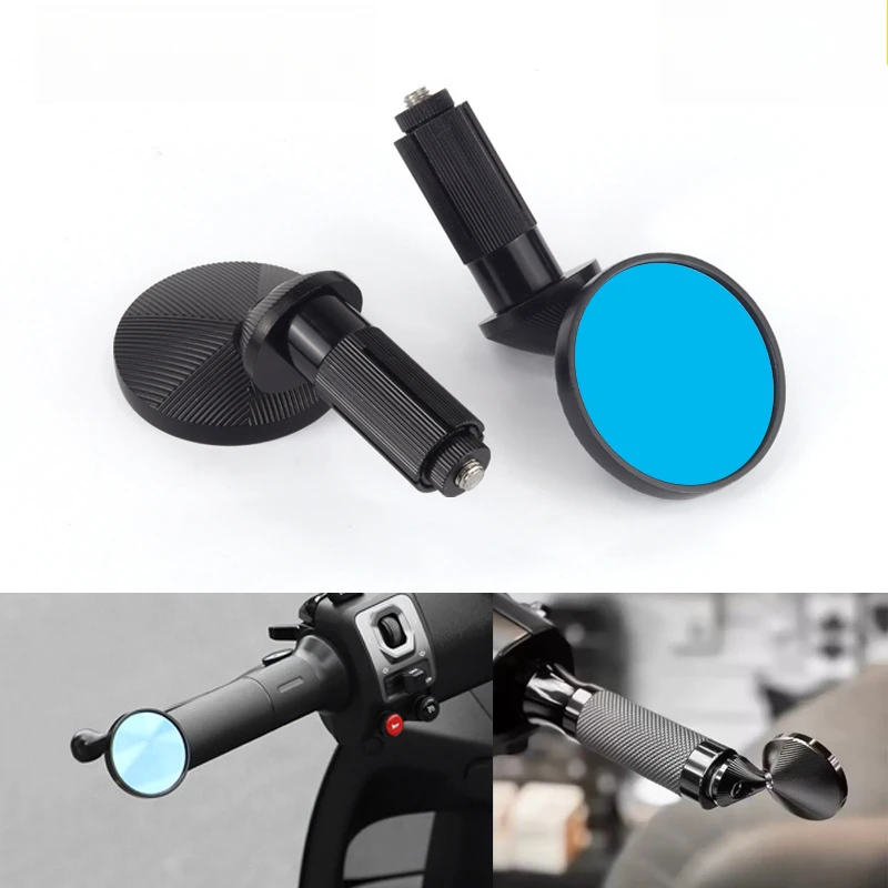 Motocycle Handlebar mini Rearview Mirrors Moto End Motor Side Mirrors ...