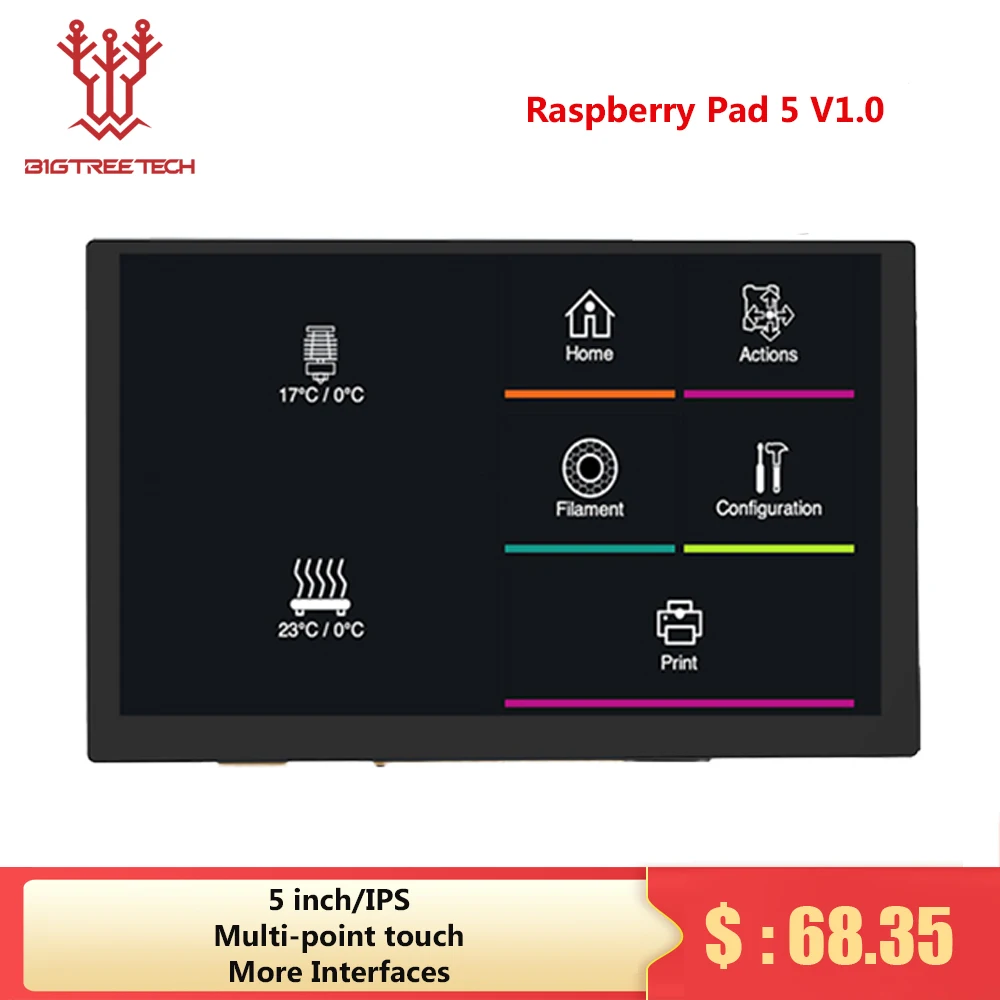 BIGTREETECH-Raspberry-Pad-5-Touch-Screen-LCD-Display-SKR-PICO-MINI-E3 ...