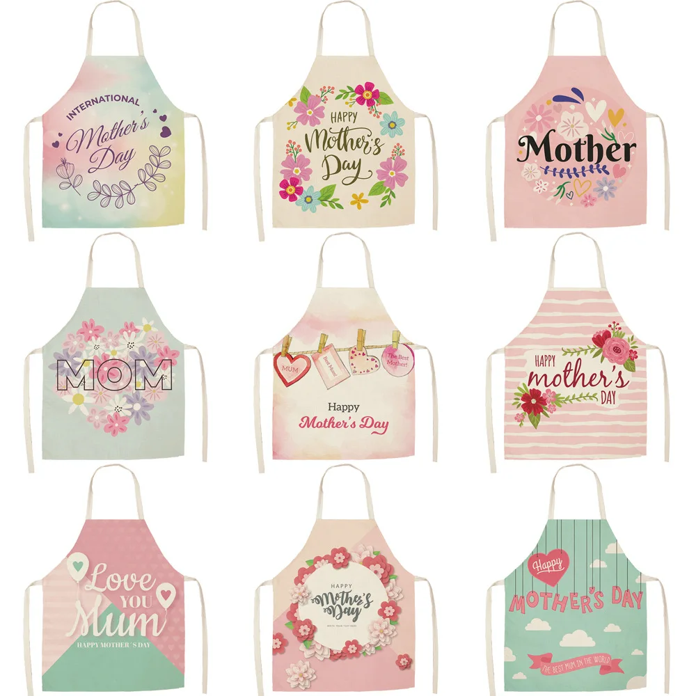 New Mother's Day Kitchen Apron Antifouling Cotton Linen women Chef ...