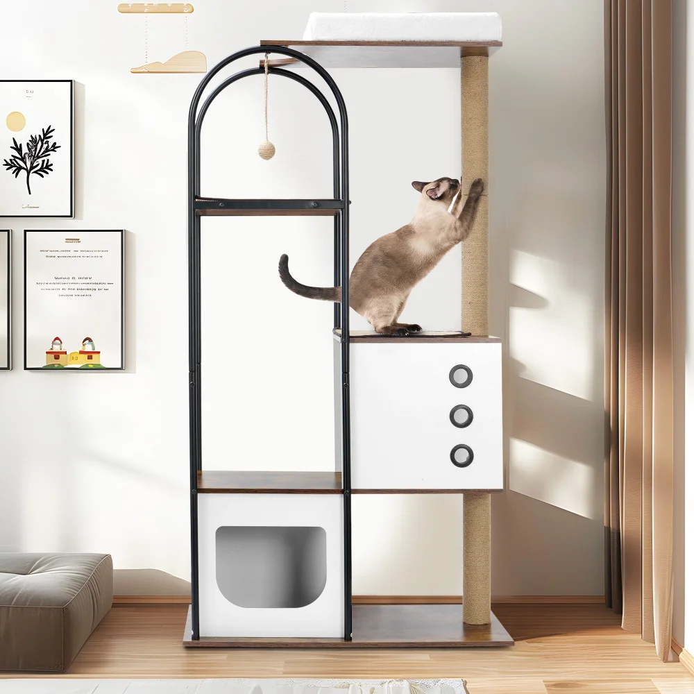 cat climbing frame,Cat Tree,Modern Cat Tower, Multi-Level Cat Condo ...