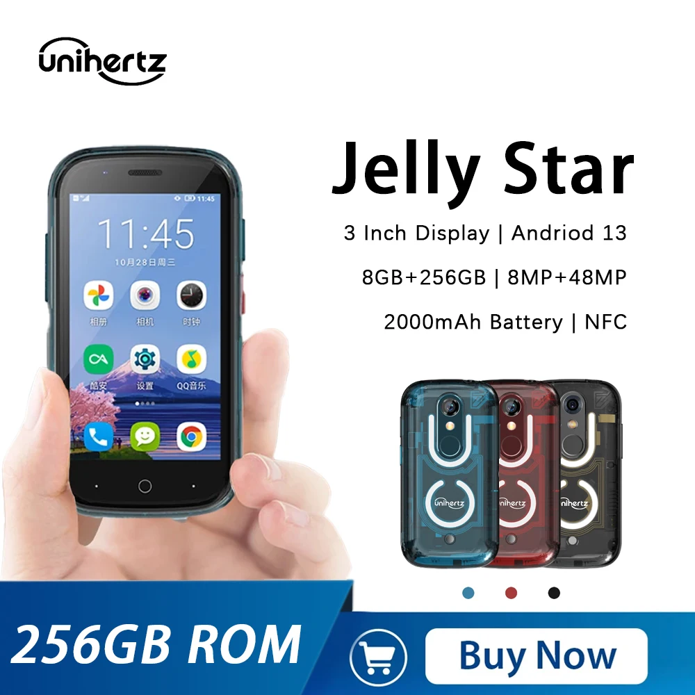 Unihertz-Jelly-Star-Mini-Smartphone-Android-13-8GB-256GB-Led-Light ...